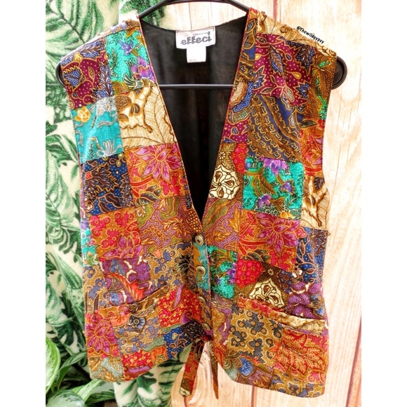 Vintage | Jackets & Coats | Vintage 7s Embellished Floral Patchwork ...